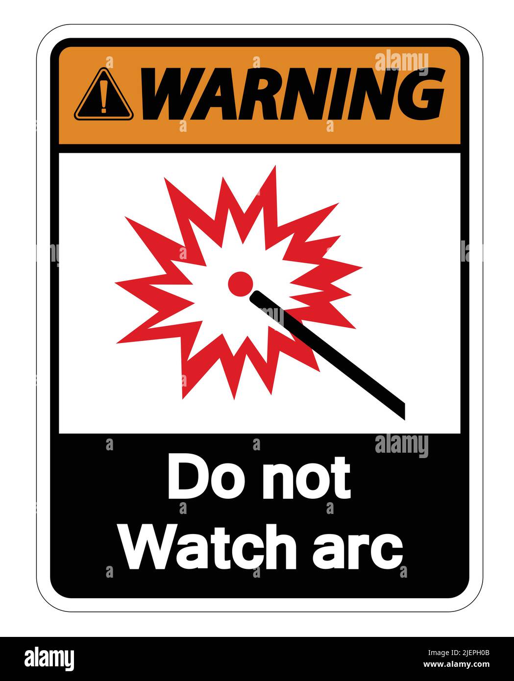 Warning Do Not Watch Arc Symbol Sign on white background,Vector ...