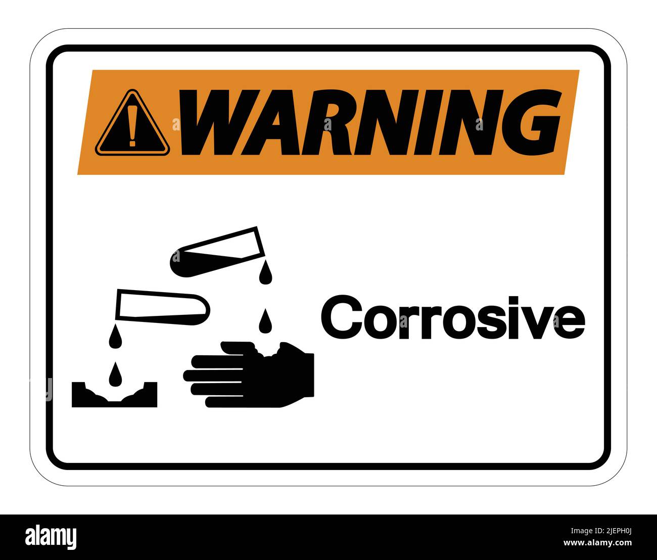 Warning Corrosive Symbol Sign Isolate On White Background,Vector ...