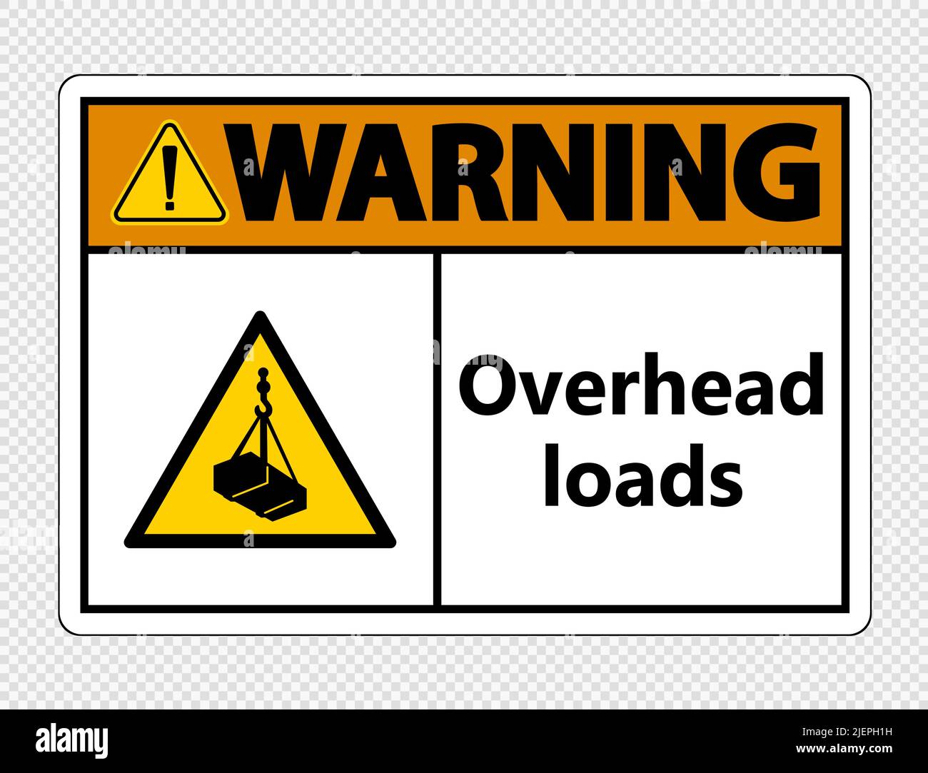 Warning overhead loads Sign on transparent background,vector ...