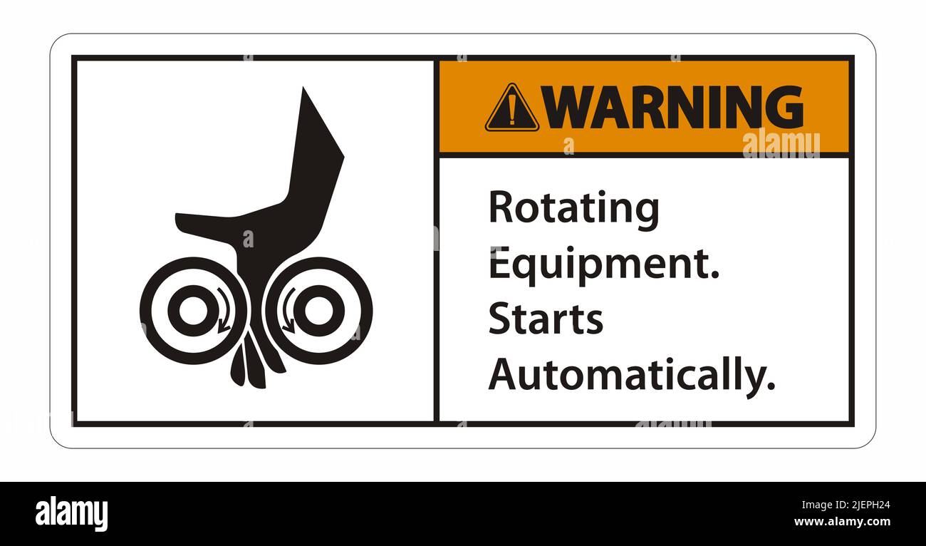 Rotating Equipment.Starts Automatically Symbol Sign Isolate on White ...