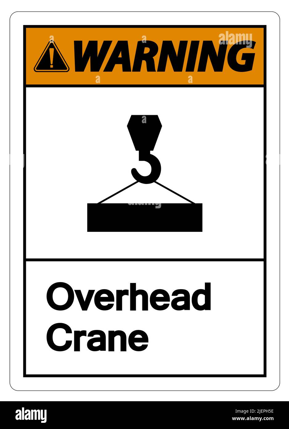 Warning Overhead Crane Symbol Sign On White Background Stock Vector ...