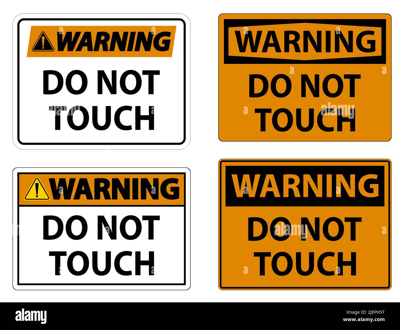 Warning sign do not touch and please do not touch Stock Vector Image ...