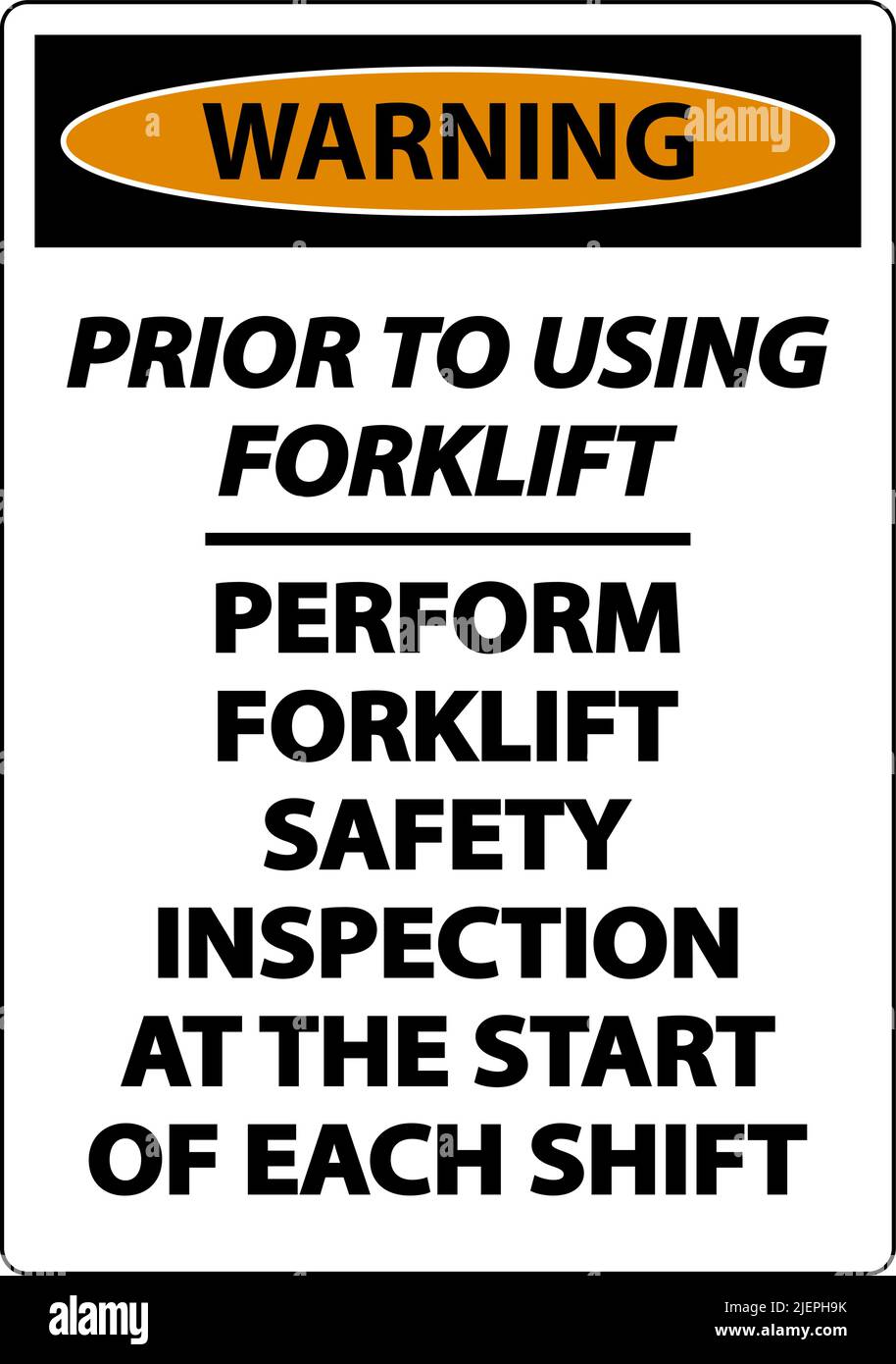 Warning Perform Safety Inspection Sign On White Background Stock Vector ...