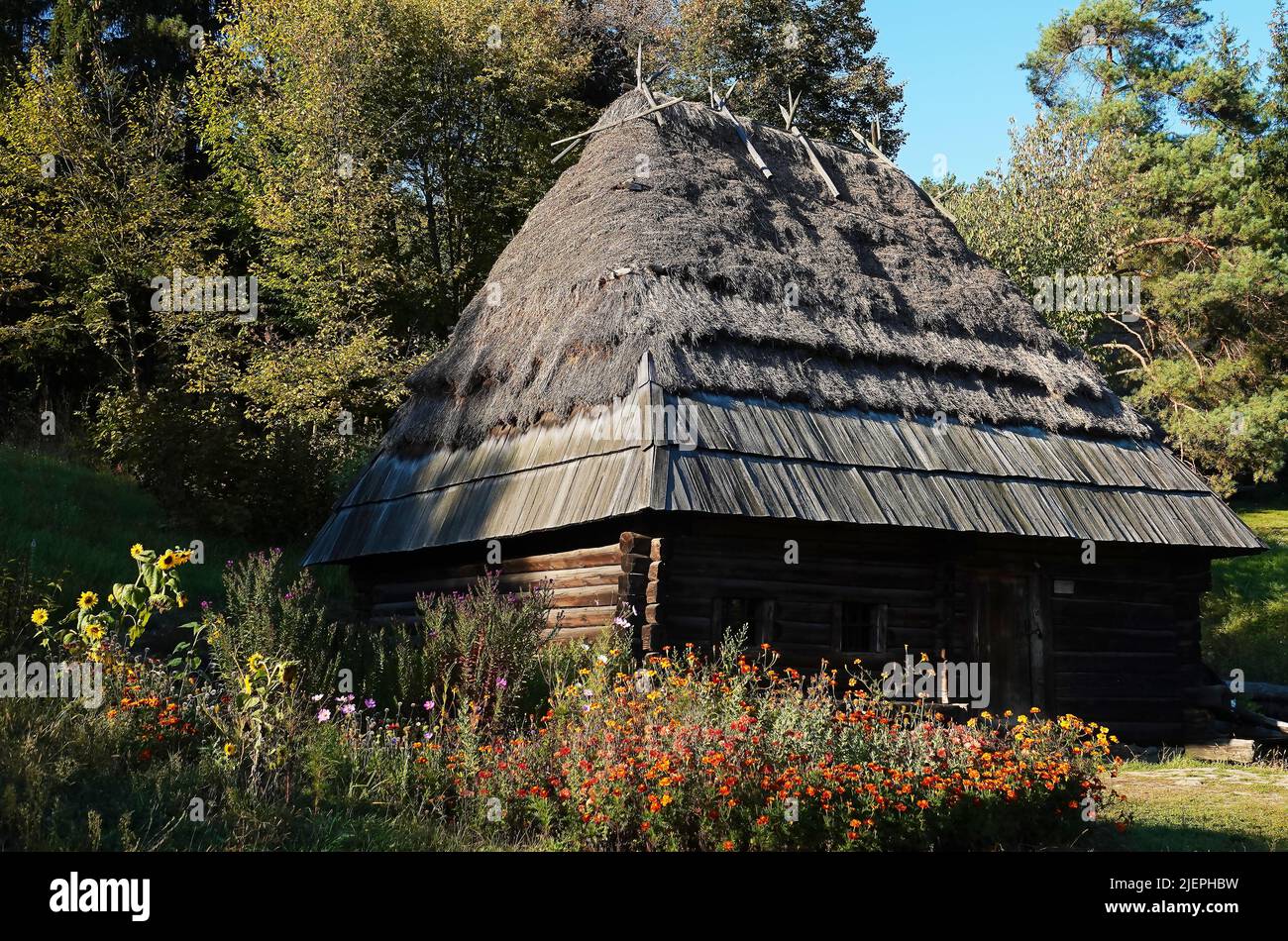 Kiev, Ukraine September 30, 2021: Ancient Ukrainian huts in the ...