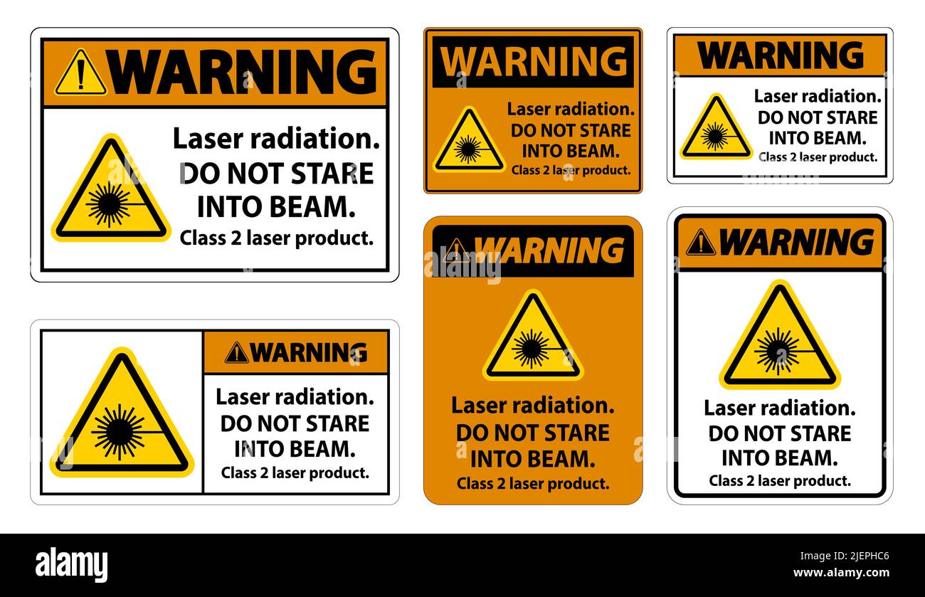 Warning Laser radiation,do not stare into beam,class 2 laser product ...