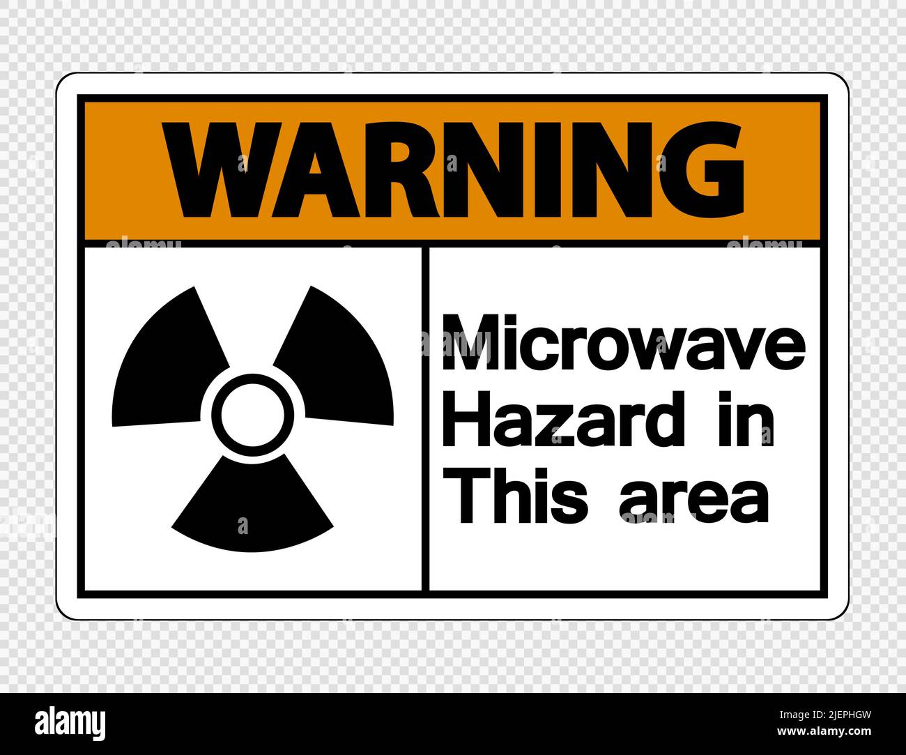 Warning Microwave Hazard Sign on transparent background Stock Vector ...