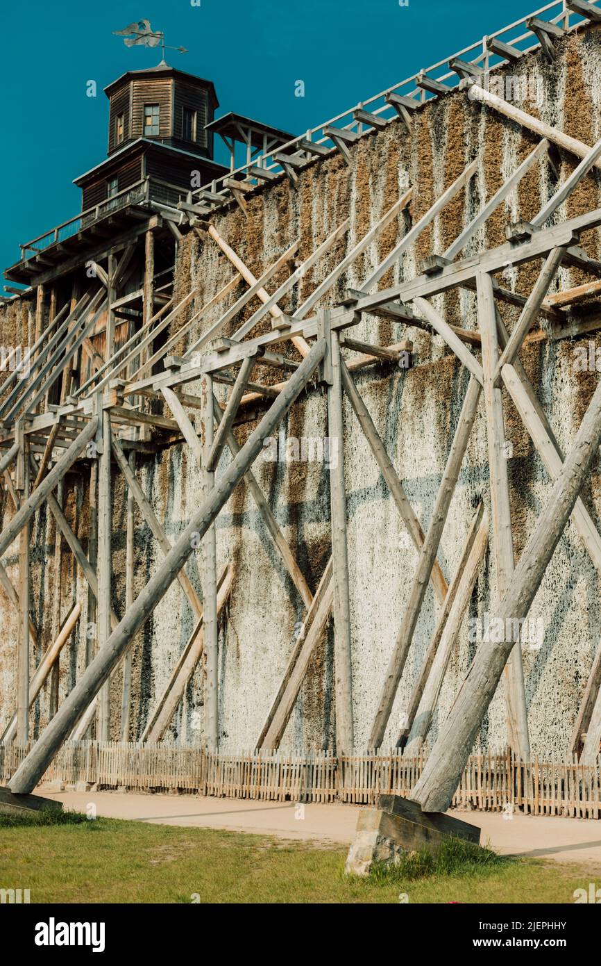 Wooden construction on an old salt production Stock Photo - Alamy