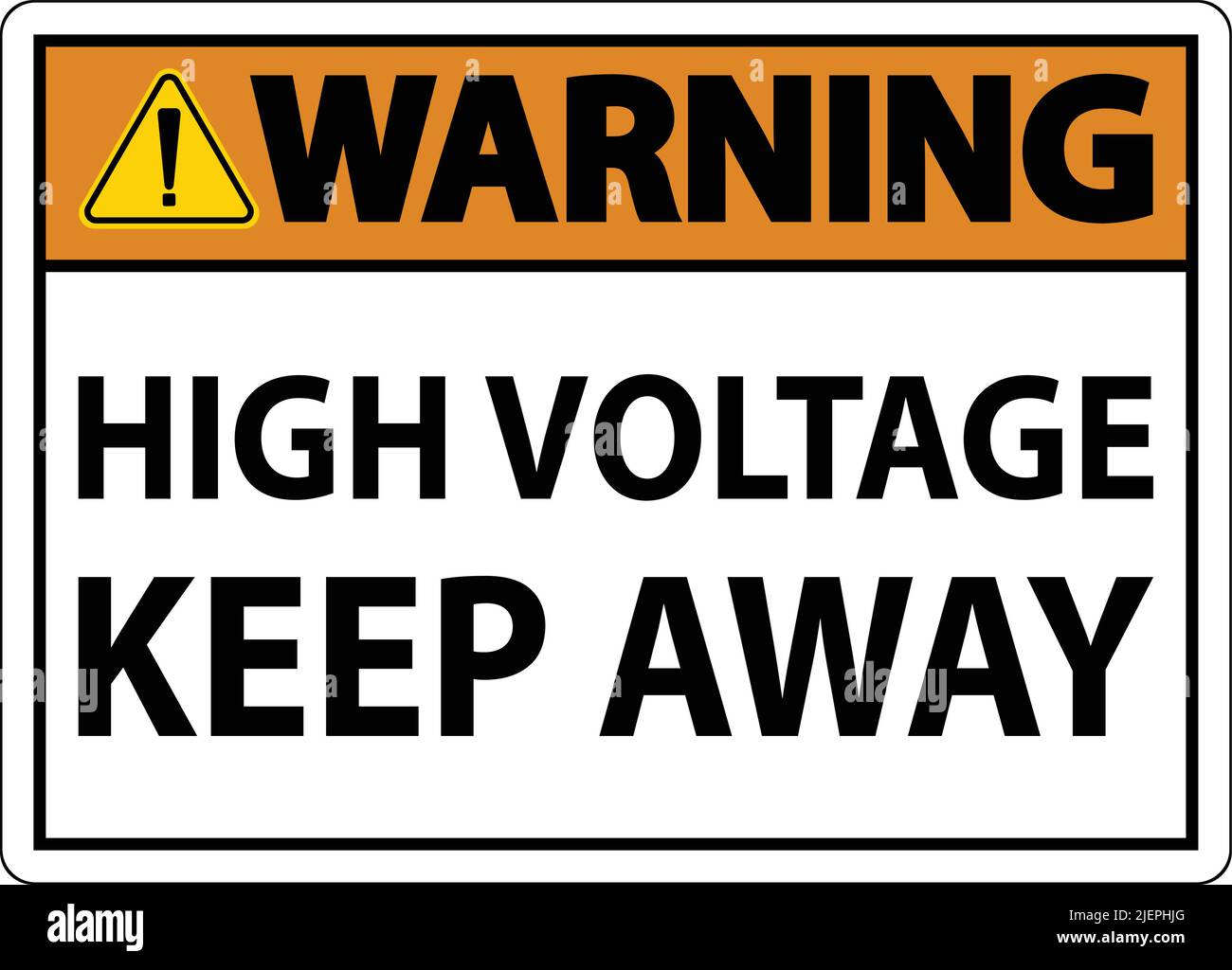 Warning High Voltage Keep Away Sign On White Background Stock Vector ...