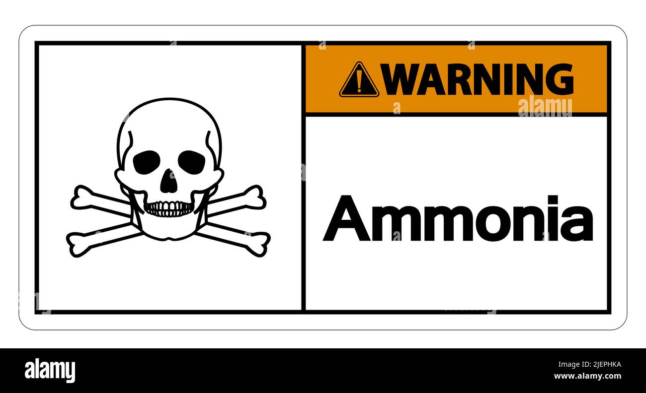 Warning Ammonia Symbol Sign On White Background Stock Vector Image ...