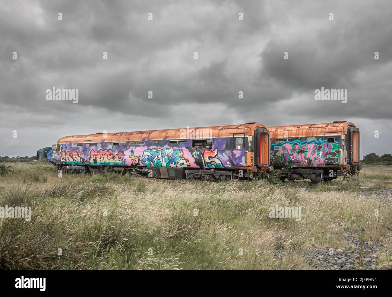 Moyasta Junction, Clare, Ireland. 27th June, 2022. Train carrigages ...