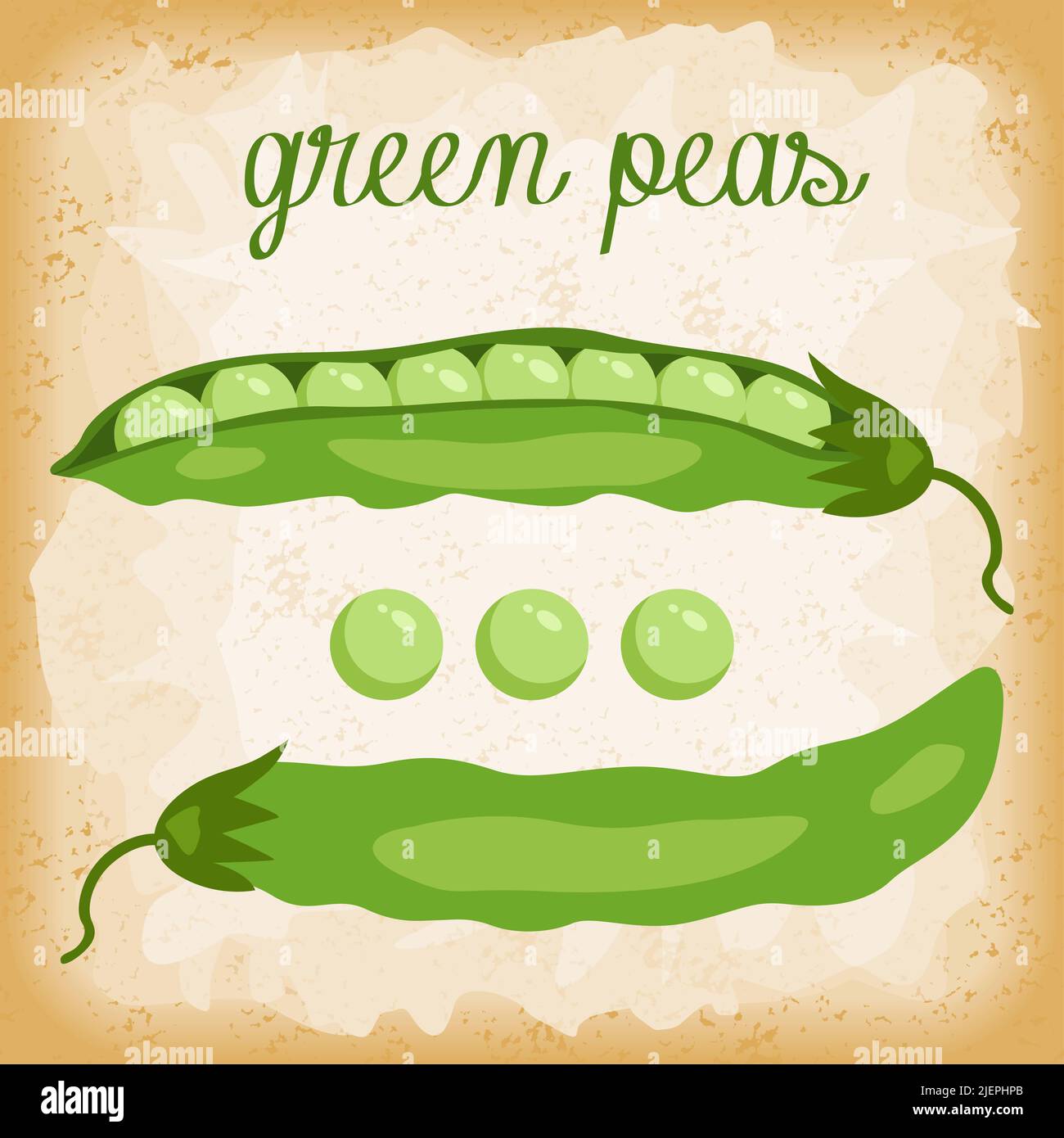 Vintage label for green peas Stock Photo - Alamy