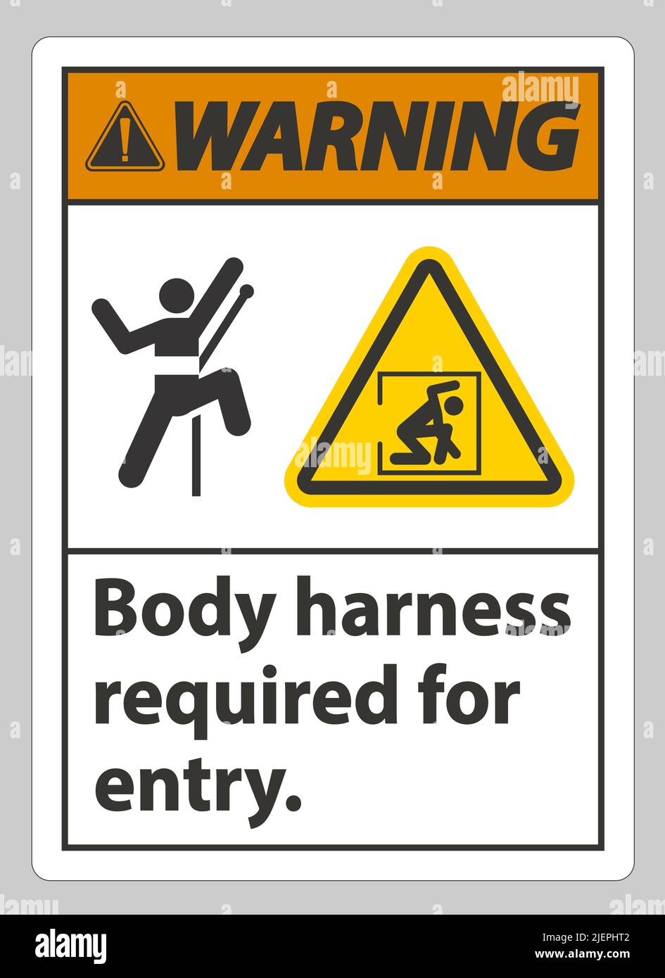 Warning Sign Body Harness Required For Entry Stock Vector Image & Art ...