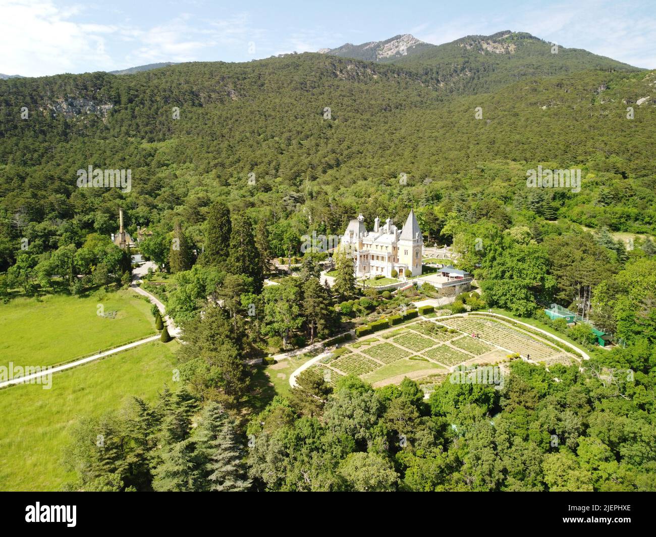 Massandra Palace of Emperor Alexander III is located in the Upper ...