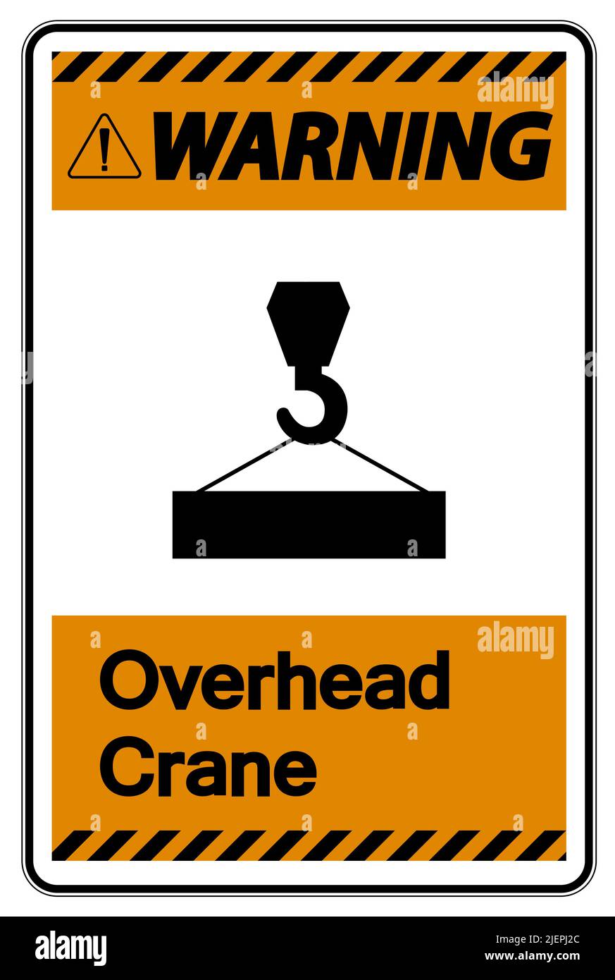 Warning Overhead Crane Symbol Sign On White Background Stock Vector ...