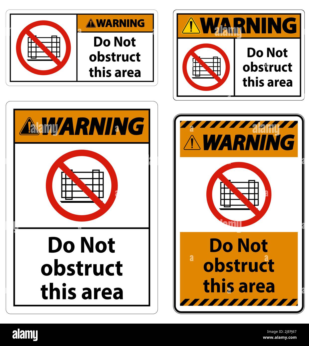 Warning Do Not Obstruct This Area Signs Stock Vector Image & Art - Alamy