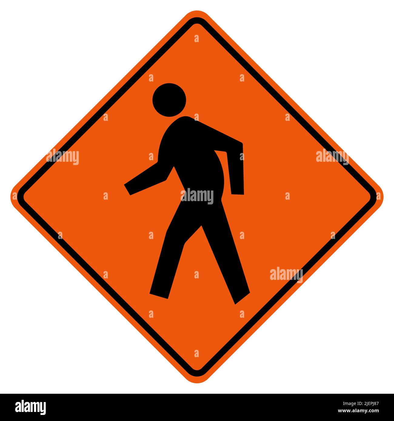 Pedestrian Crossing Traffic Road Symbol Sign Isolate on White ...