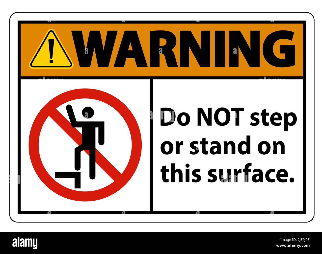 Warning sign do not step or stand on this surface Stock Vector Image ...