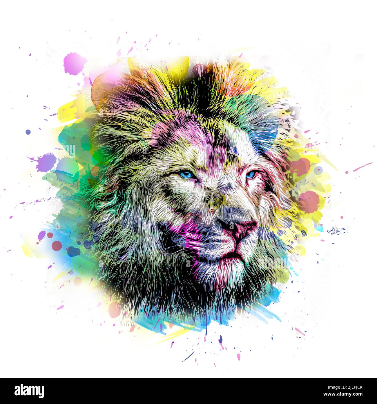 Illustrative Lion Head Painting