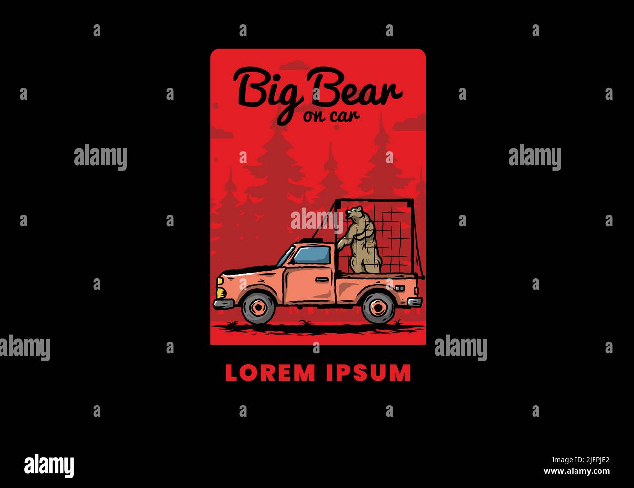 Illustration of a Big bear in cage on car Stock Vector Image & Art - Alamy