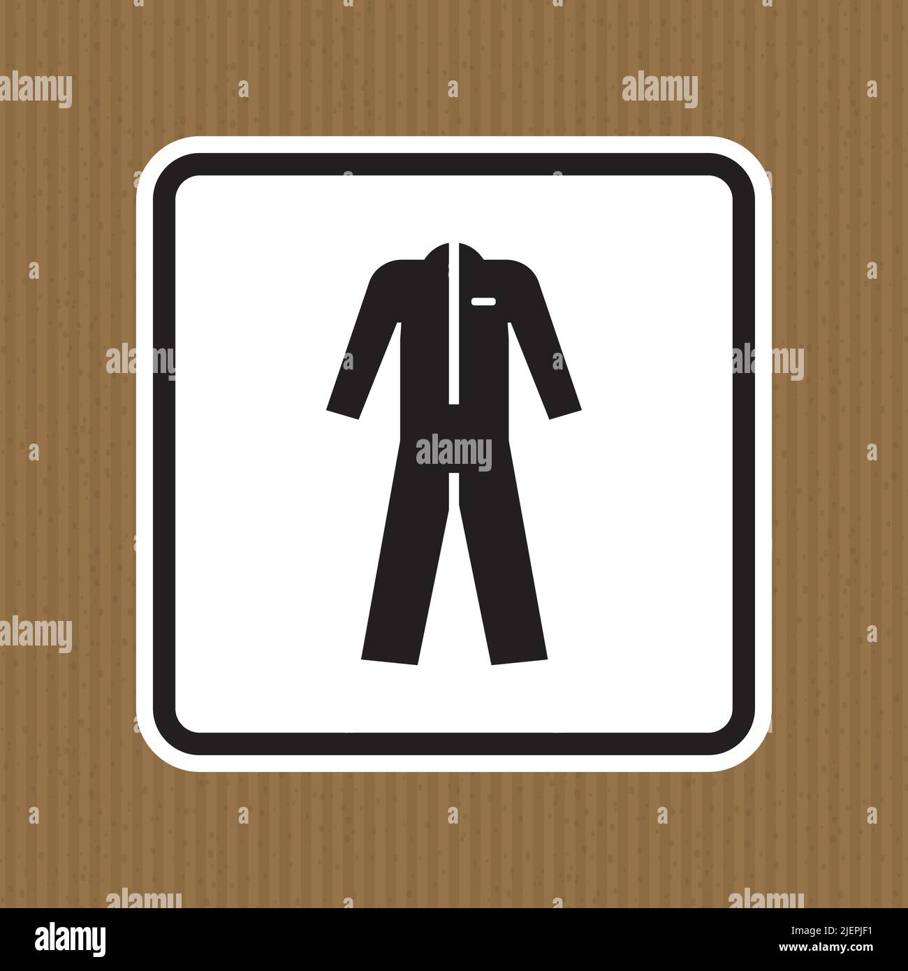 Caution Wear protective clothing sign on white background Stock Vector ...