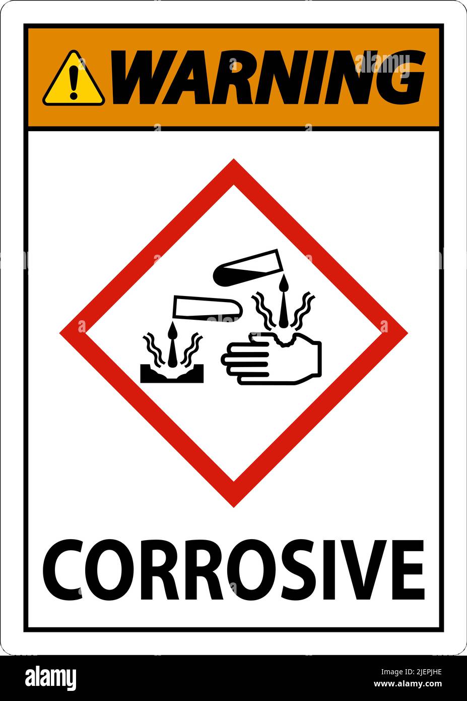 Warning Corrosive GHS Sign On White Background Stock Vector Image & Art ...