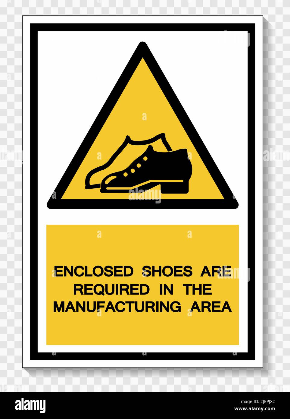 Enclosed Shoes Are Required In The Manufacturing Area Symbol Sign ...