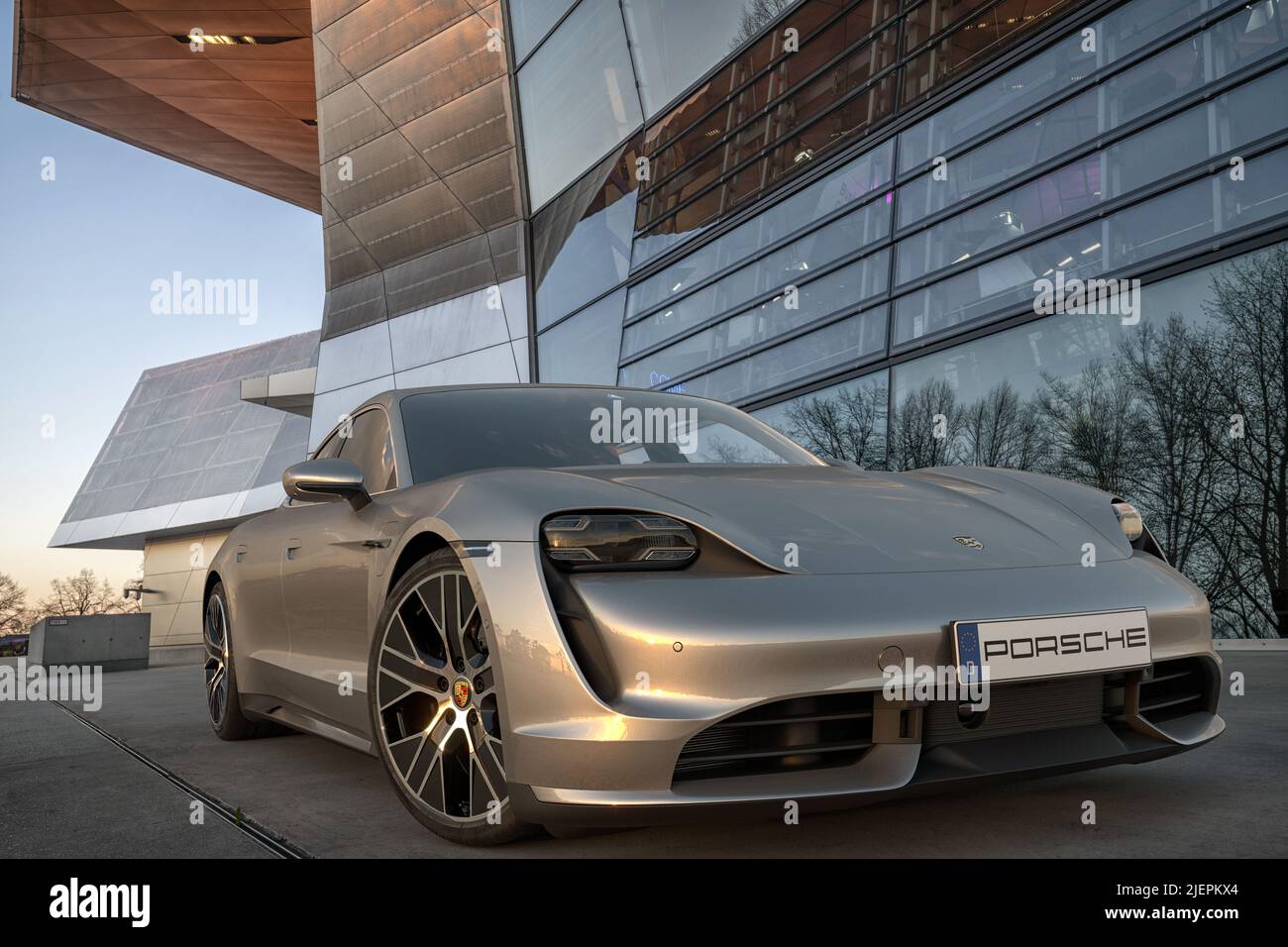Electric Porsche Taycan Turbo on seaside porking Stock Photo - Alamy