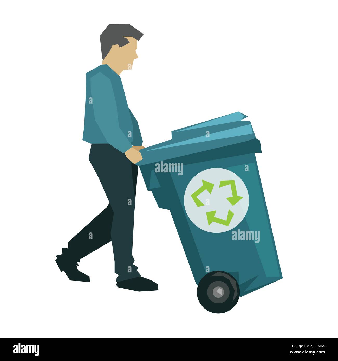 Man with recycle bin clip art Stock Vector Image & Art - Alamy