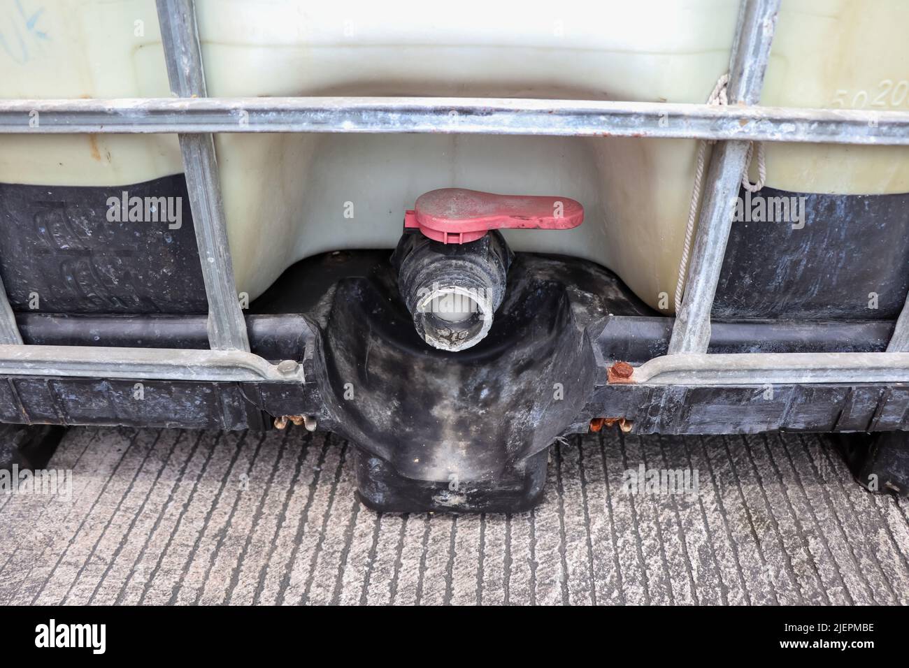 Old Container valve for hazardous chemical waste Stock Photo - Alamy
