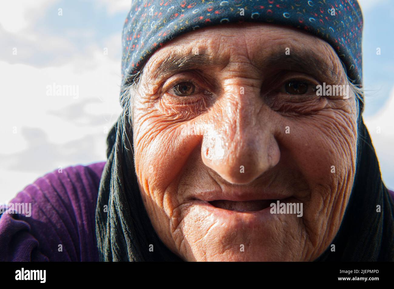 Al Mafraq, Jordan. Senior Adult woman fled the Syrian Civil War towards ...