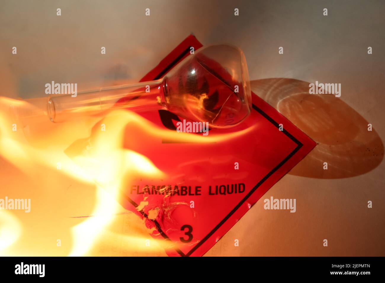 Flame is burning Flammable liquid symbol and dangerous Stock Photo - Alamy