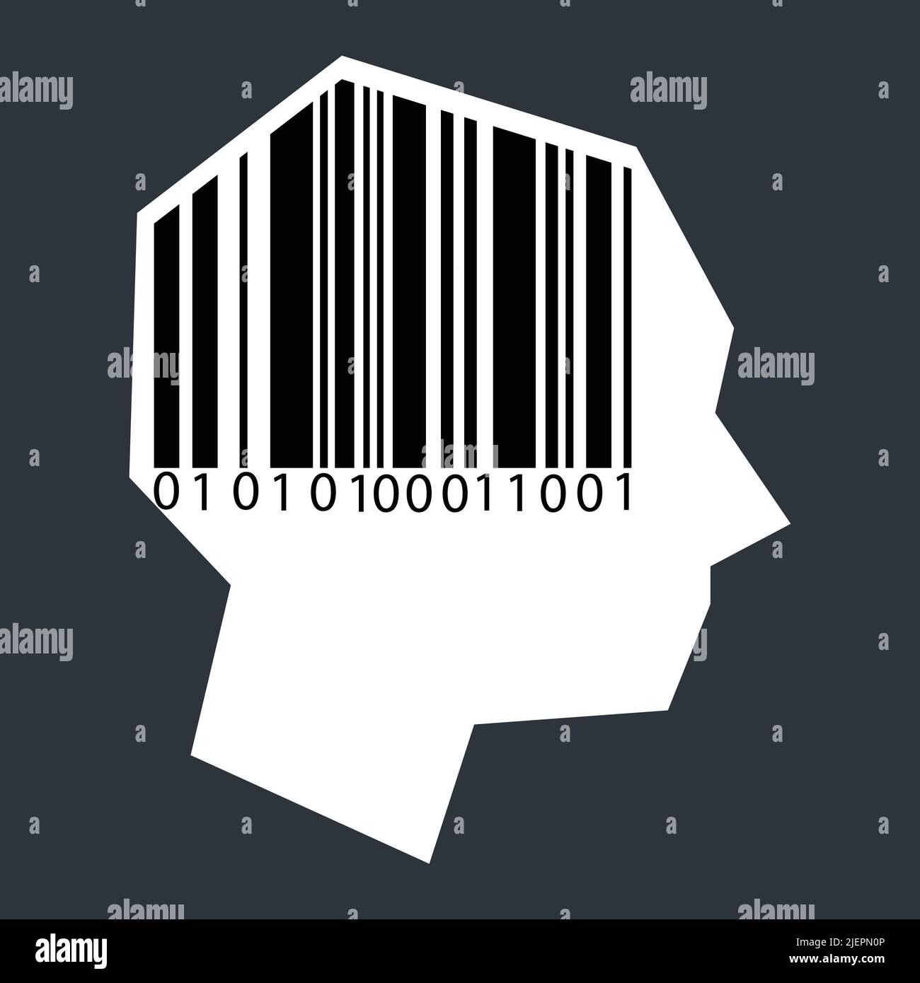 Barcode on head clip art illustration Stock Vector Image & Art - Alamy