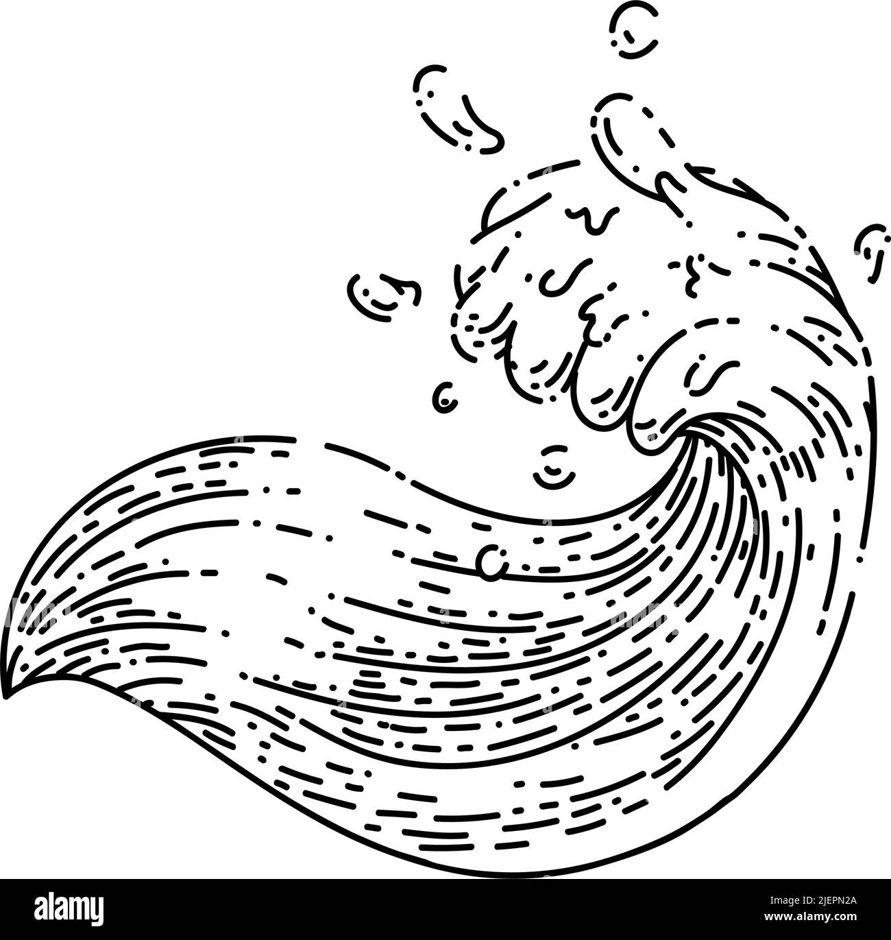 sea ocean waves sketch hand drawn vector Stock Vector Image & Art - Alamy