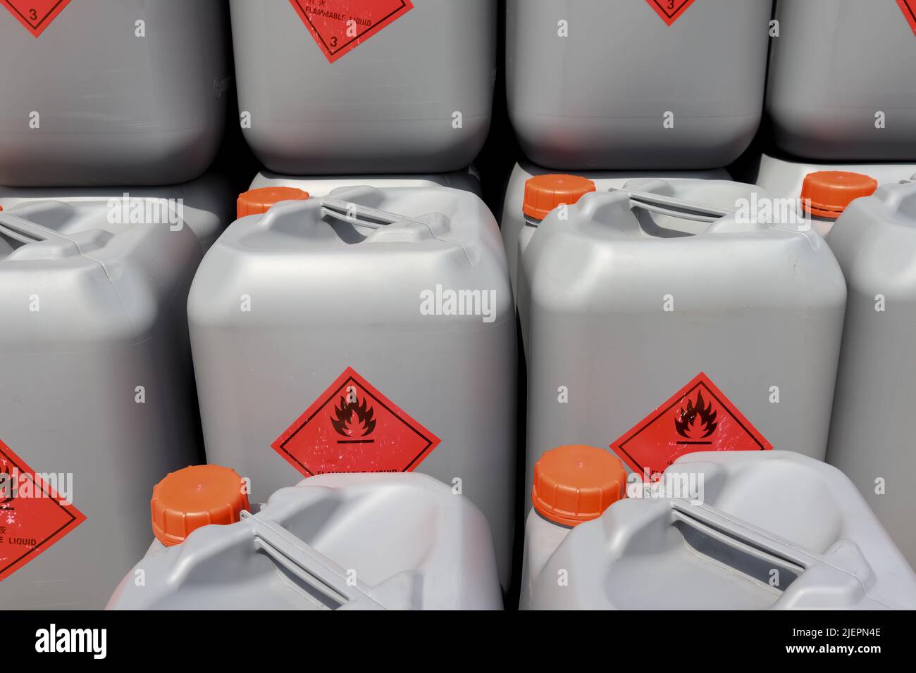 Flammable chemical tanks used in industry and laboratory Stock Photo ...