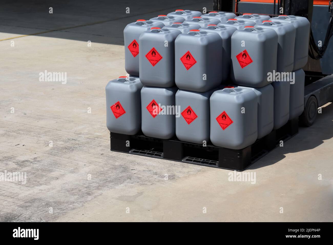 Flammable chemical tanks used in industry and laboratory Stock Photo ...
