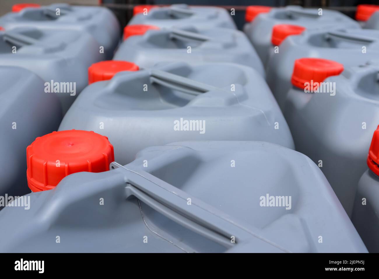 Flammable chemical tanks used in industry and laboratory Stock Photo ...