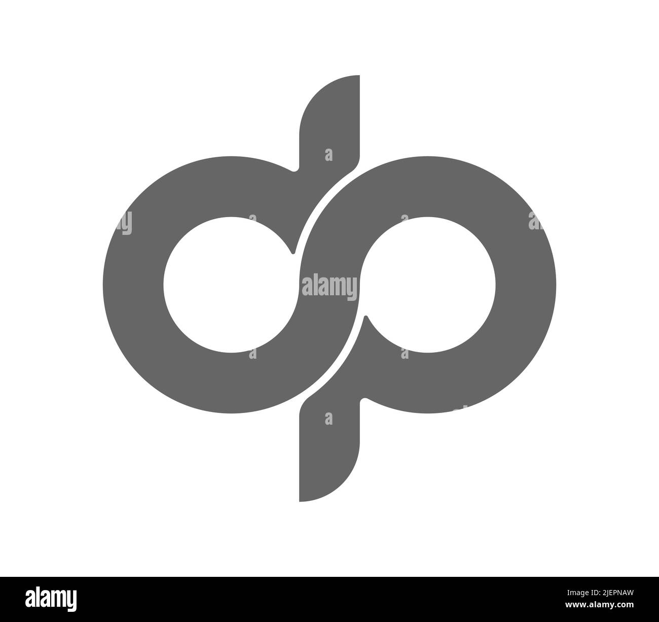 Circular combination of lowercase letters B and P. Design for a ...