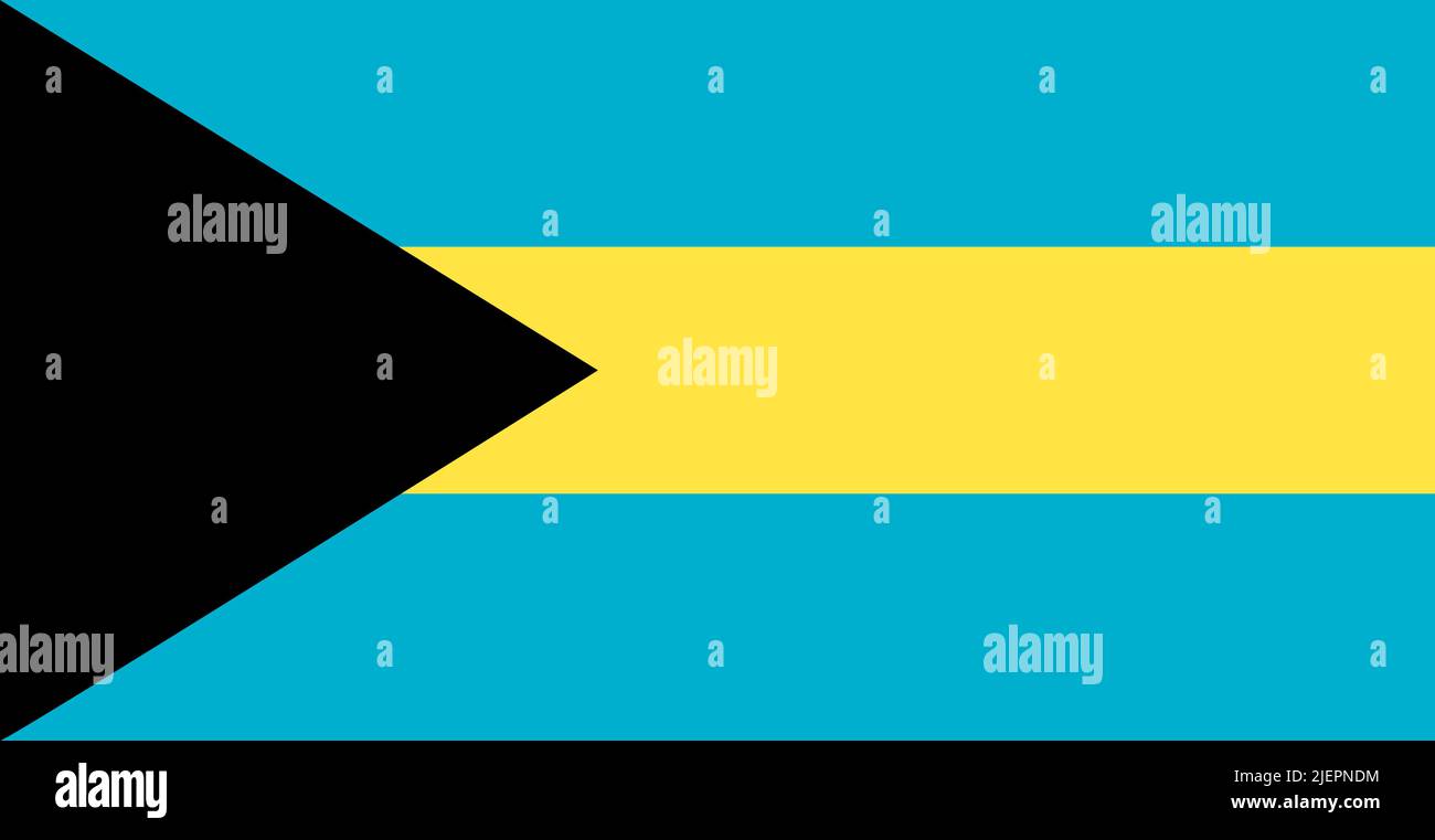 Flag of Bahamas. The national symbol of the country. Simple style Stock ...