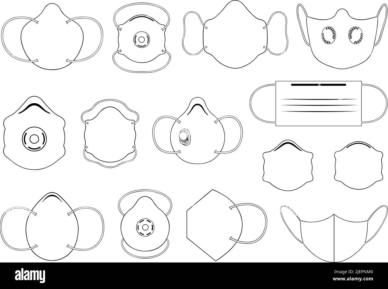 Illustration of different face masks isolated on white Stock Vector ...