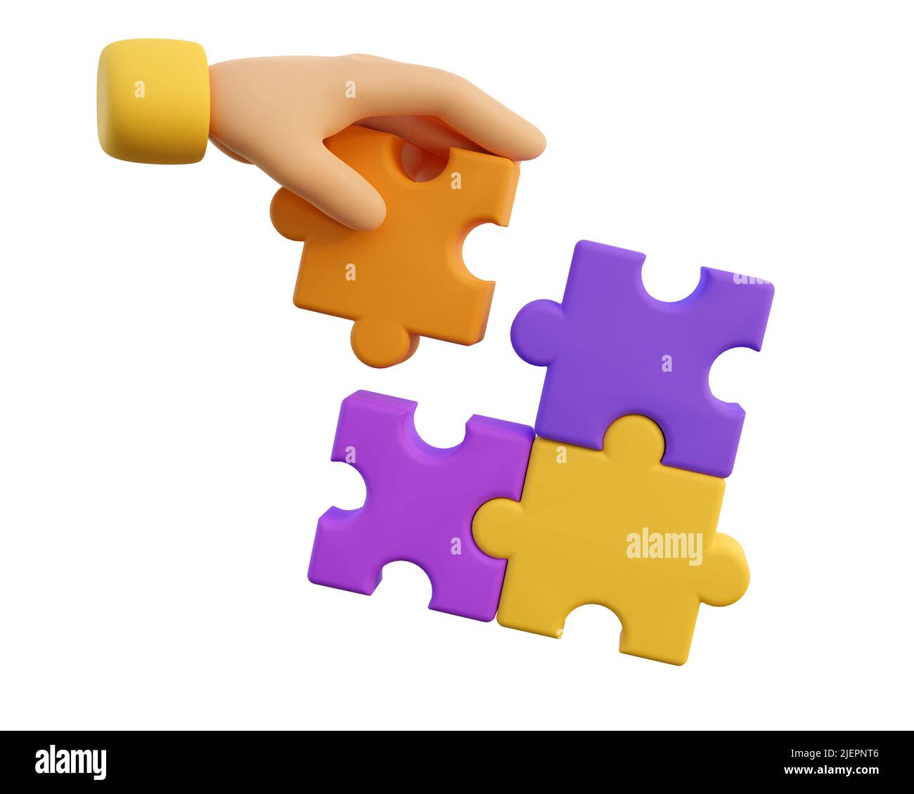3d human hands with jigsaw puzzle pieces. Concept of business problems ...
