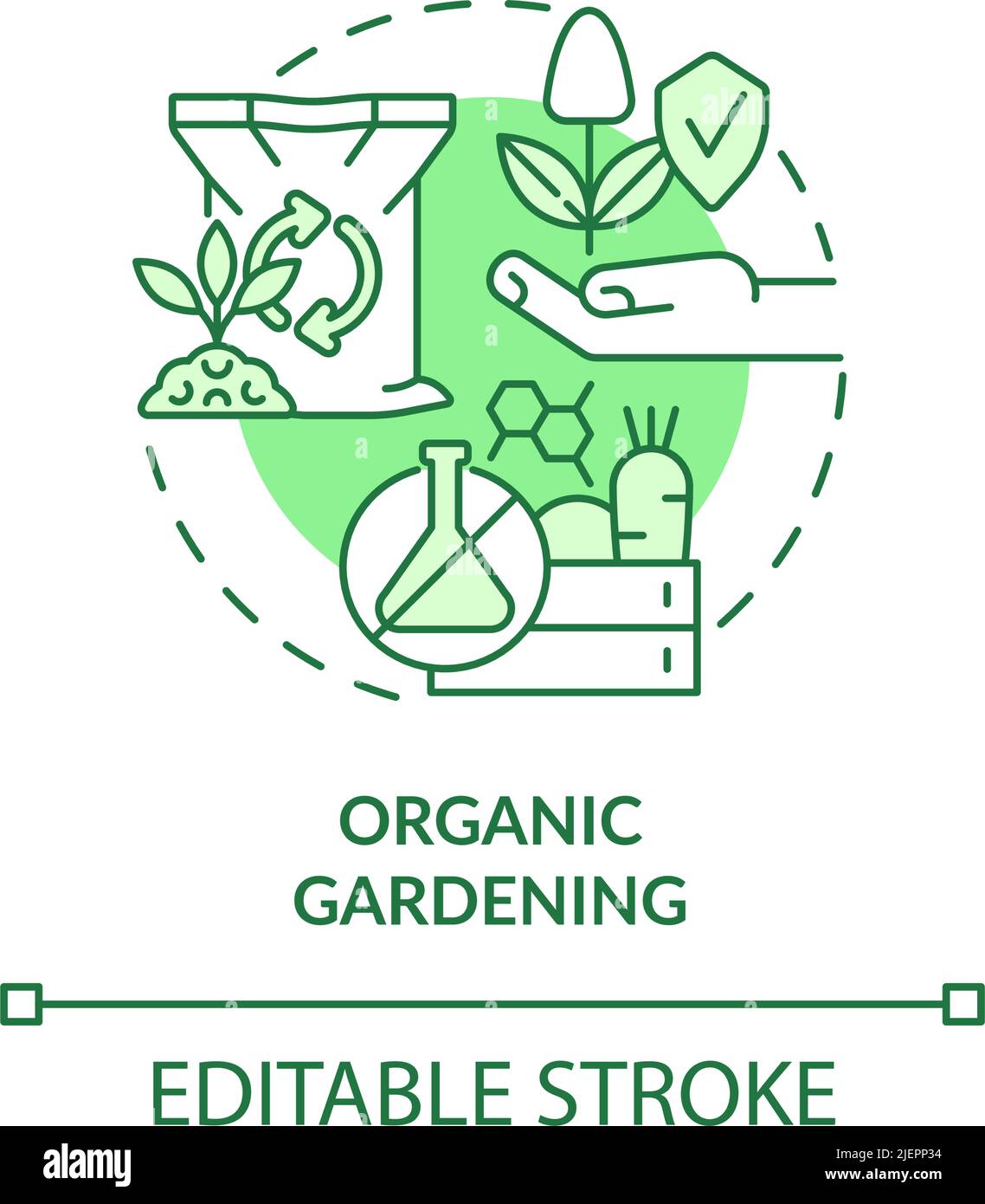 Organic gardening green concept icon Stock Vector Image & Art - Alamy