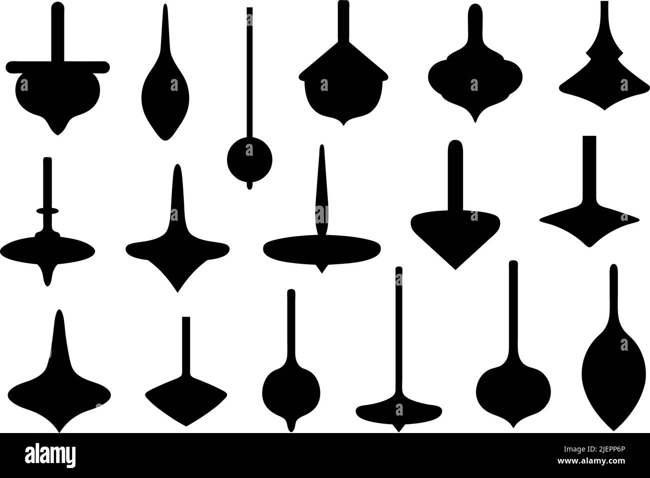 Collection of different spinning tops isolated on white Stock Vector ...