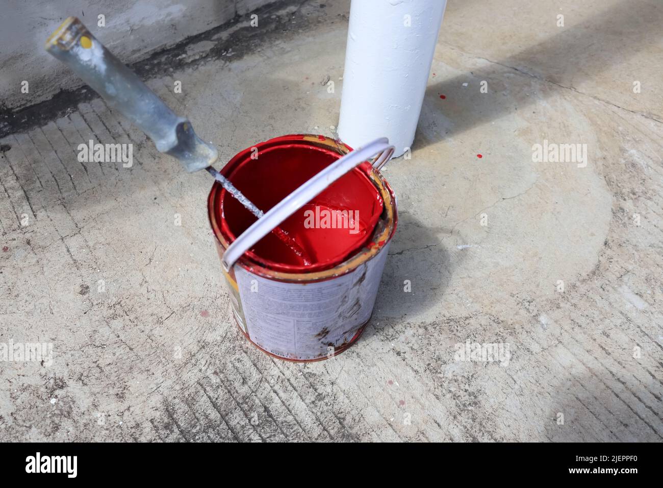 Red color for the paint job in the industry Stock Photo - Alamy