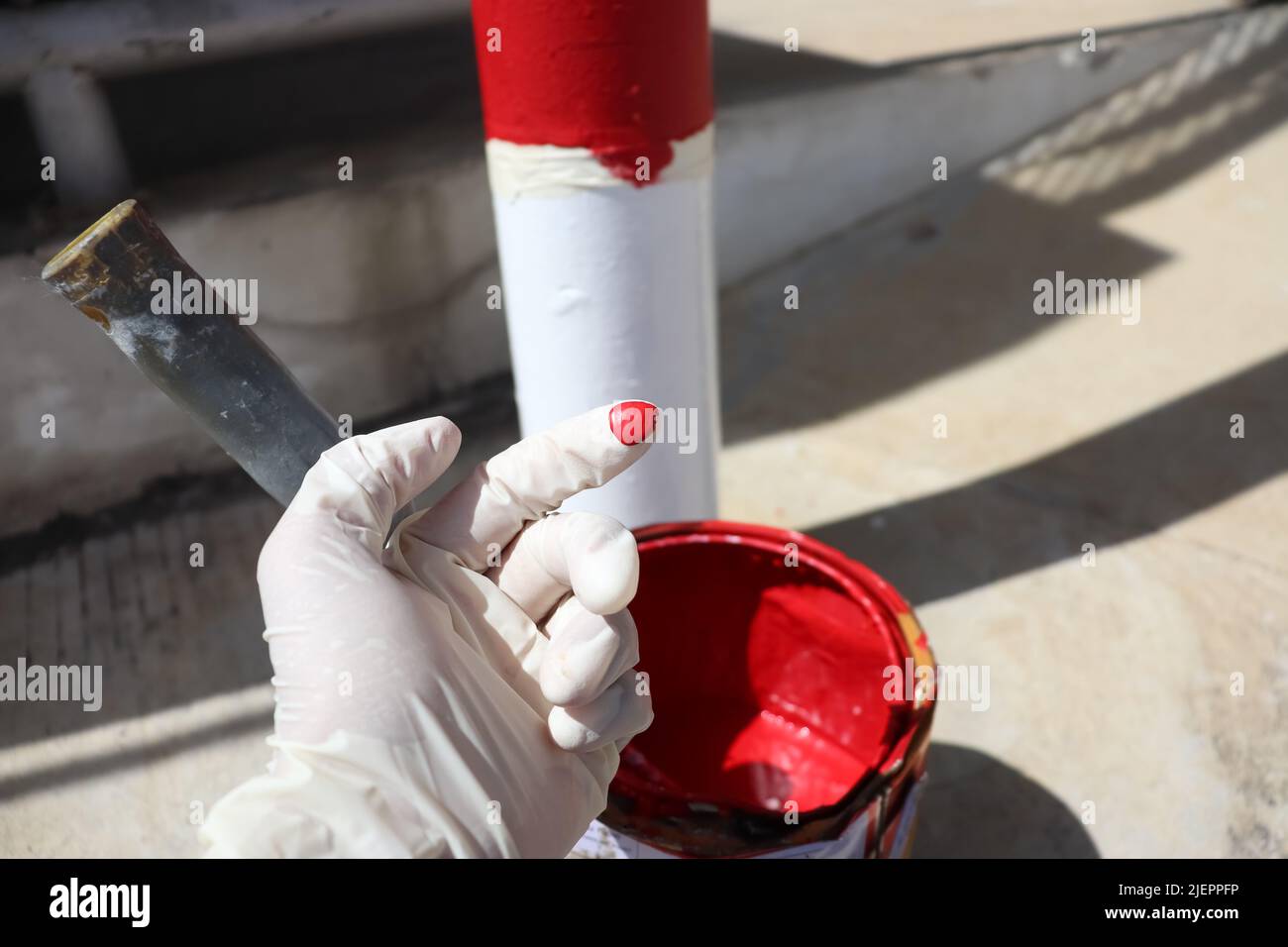 Red color for the paint job in the industry Stock Photo - Alamy