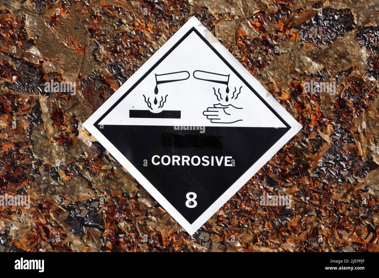 The object has been corroded by chemical and danger Stock Photo - Alamy