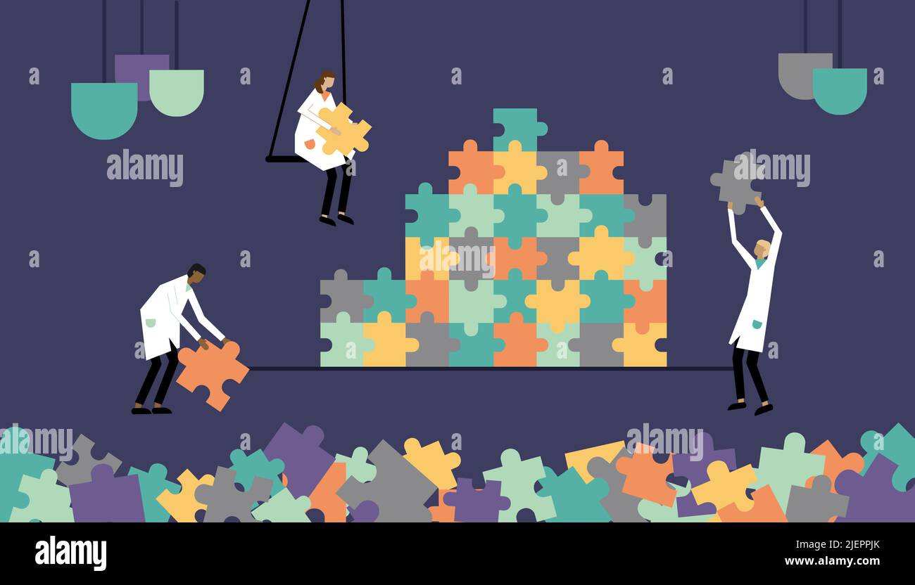 Teamwork metaphor. Collaborative coworking business work, employees ...