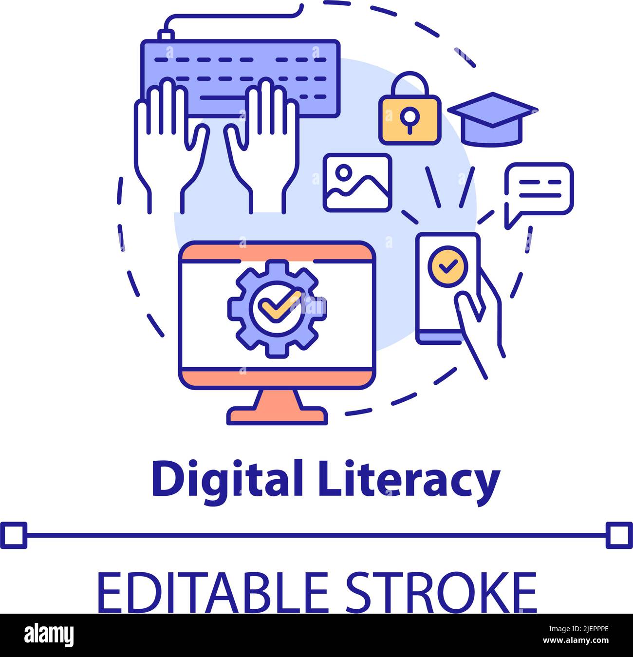 Digital literacy concept icon Stock Vector Image & Art - Alamy