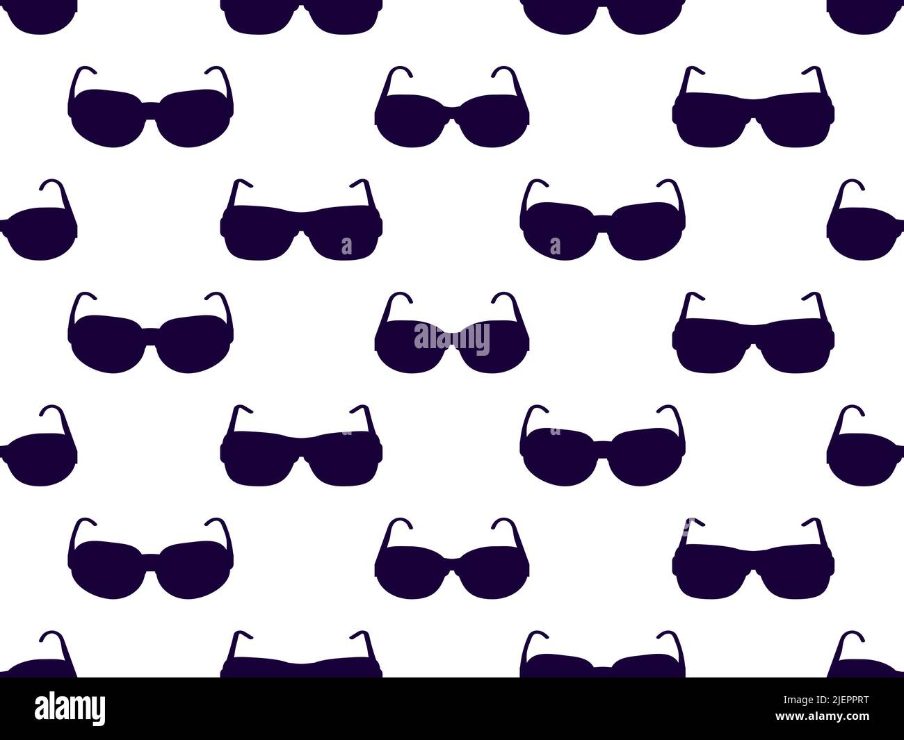 Sunglasses seamless pattern. Black contours of sunglasses isolated on ...