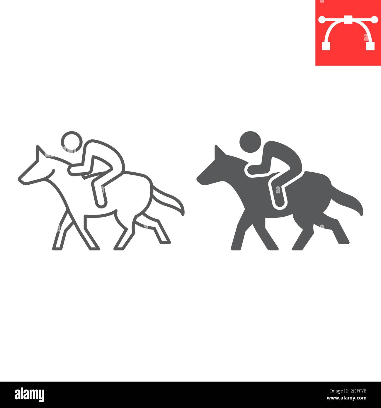 Horse riding sport line and glyph icon, sport and stallion, Horse ...