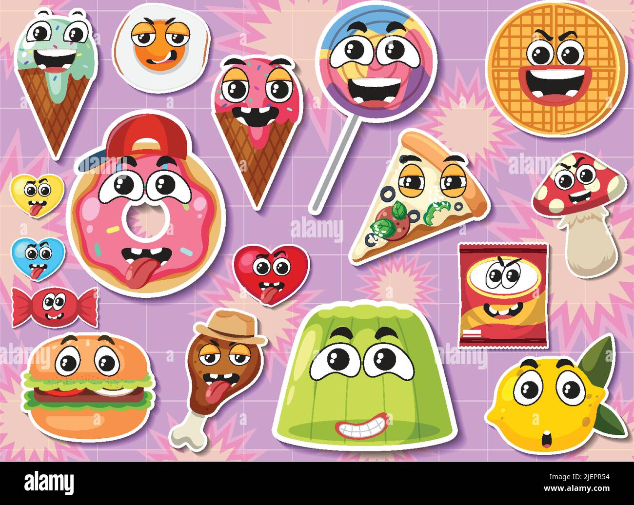 Food and dessert cartoon seamless pattern illustration Stock Vector ...